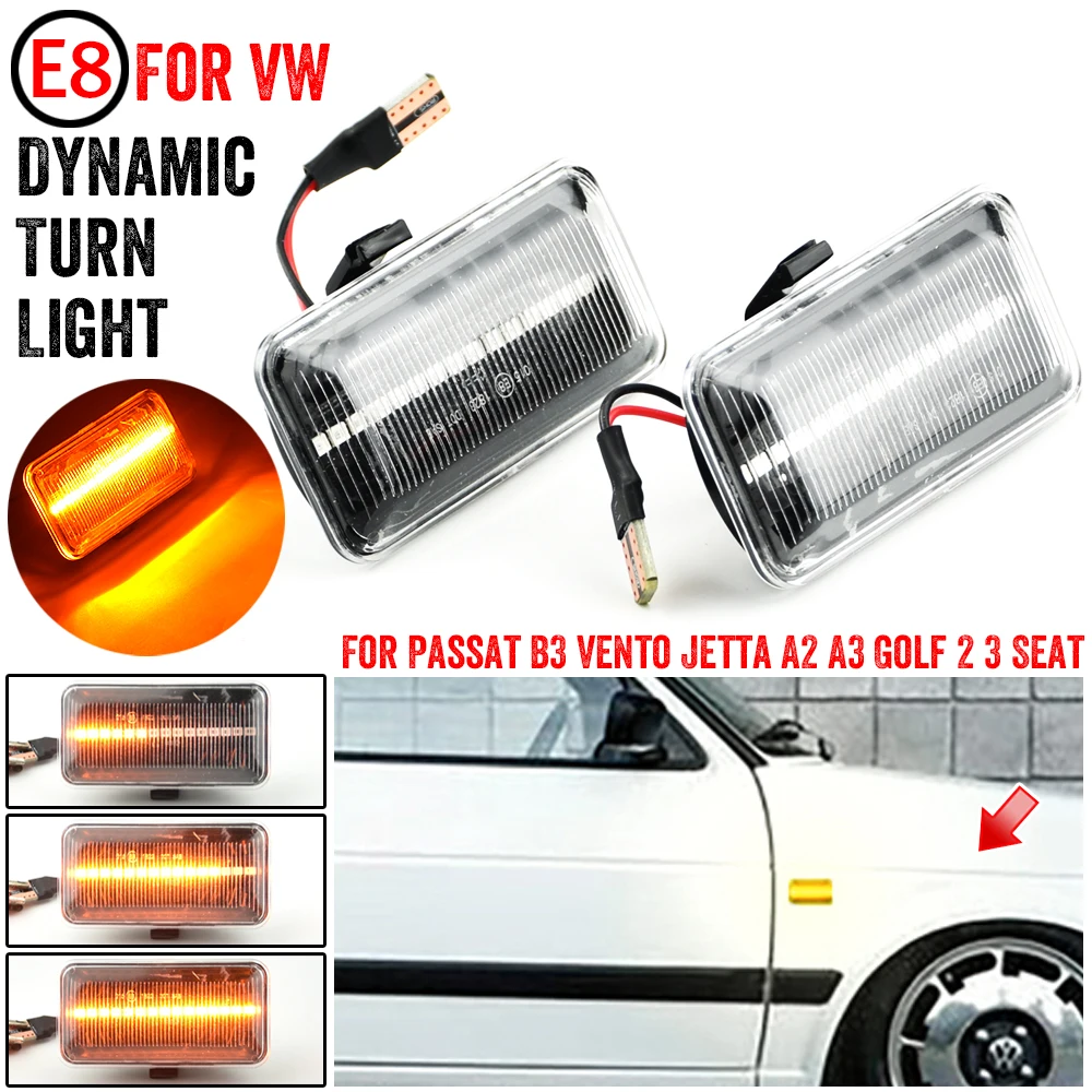 Dynamic-Arrow-Side-Marker-Light-Turn-Signal-Blinker-Lamp-For-VW-Golf-2 ...