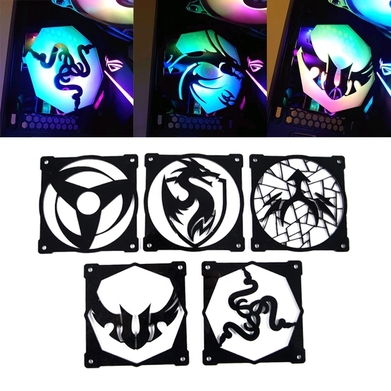 Dragon Pattern Cooling Fan Rgb Cover Computer Diy Cpu Pc Dust Filter ...