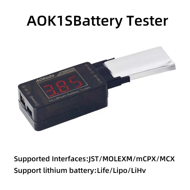 1PCS AOKoda 1S Lithium Battery Tester Electric Display Voltage ...