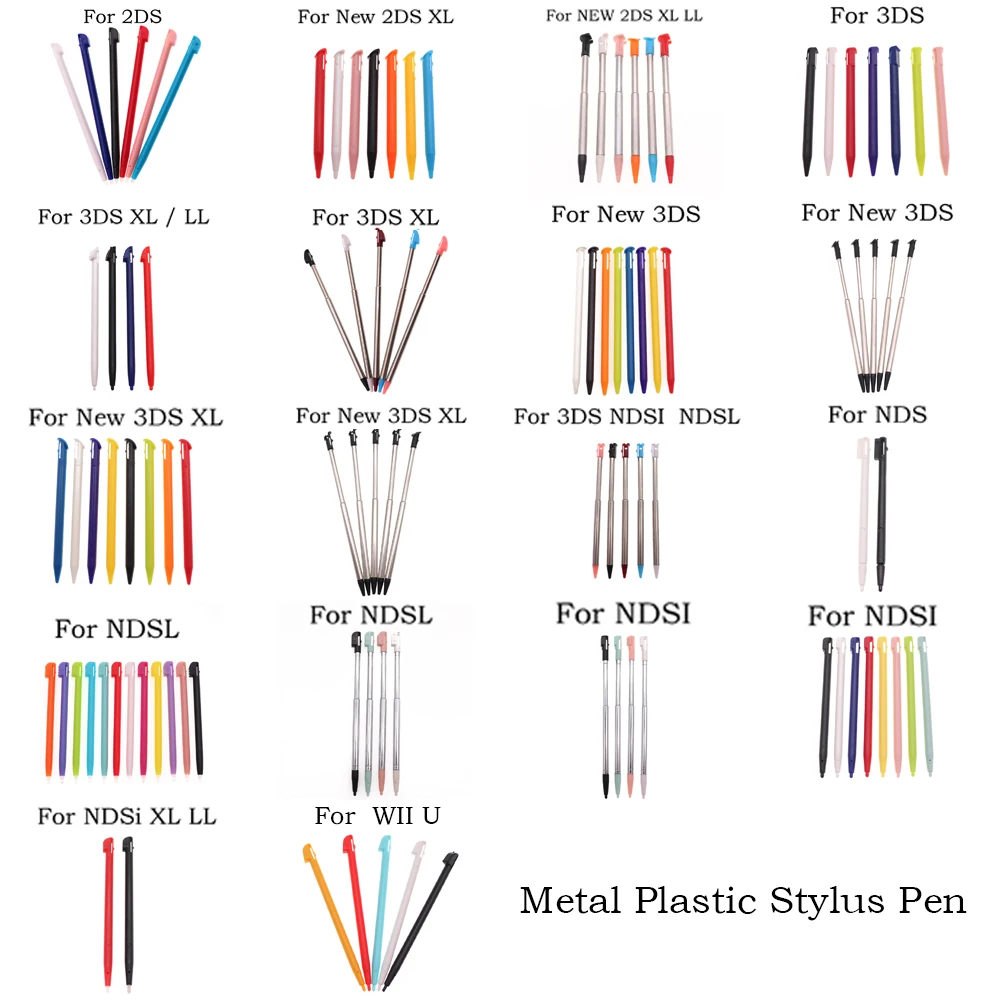 1Set-Plastic-Metal-Touch-Screen-Stylus-Pen-Game-Console-Pen-for-NDSL ...