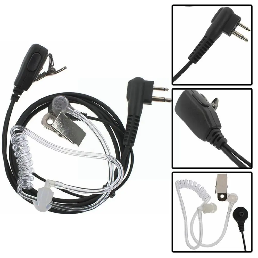 PTT Mic Headset Air Covert Acoustic Tube In-ear Earpiece Air Guidance ...