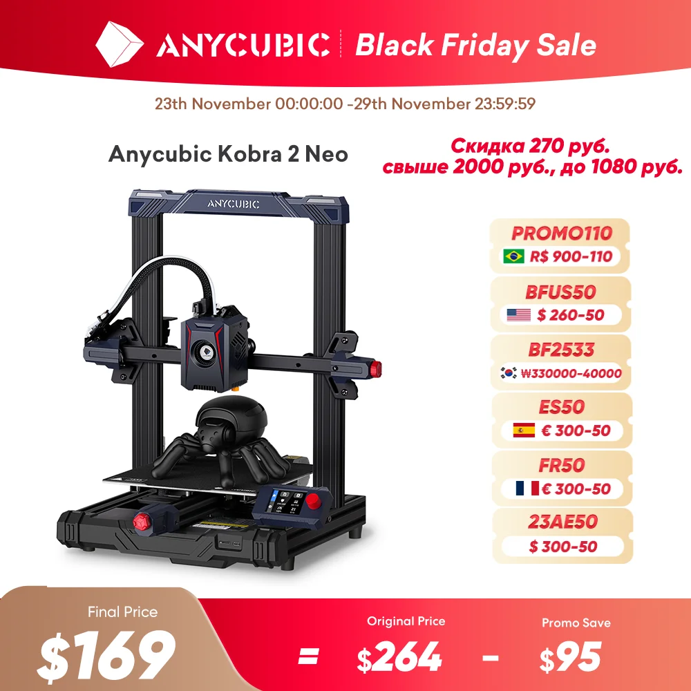 ANYCUBIC-Kobra-2-Neo-Maximum-print-speed-250mm-s-New-Integrated ...