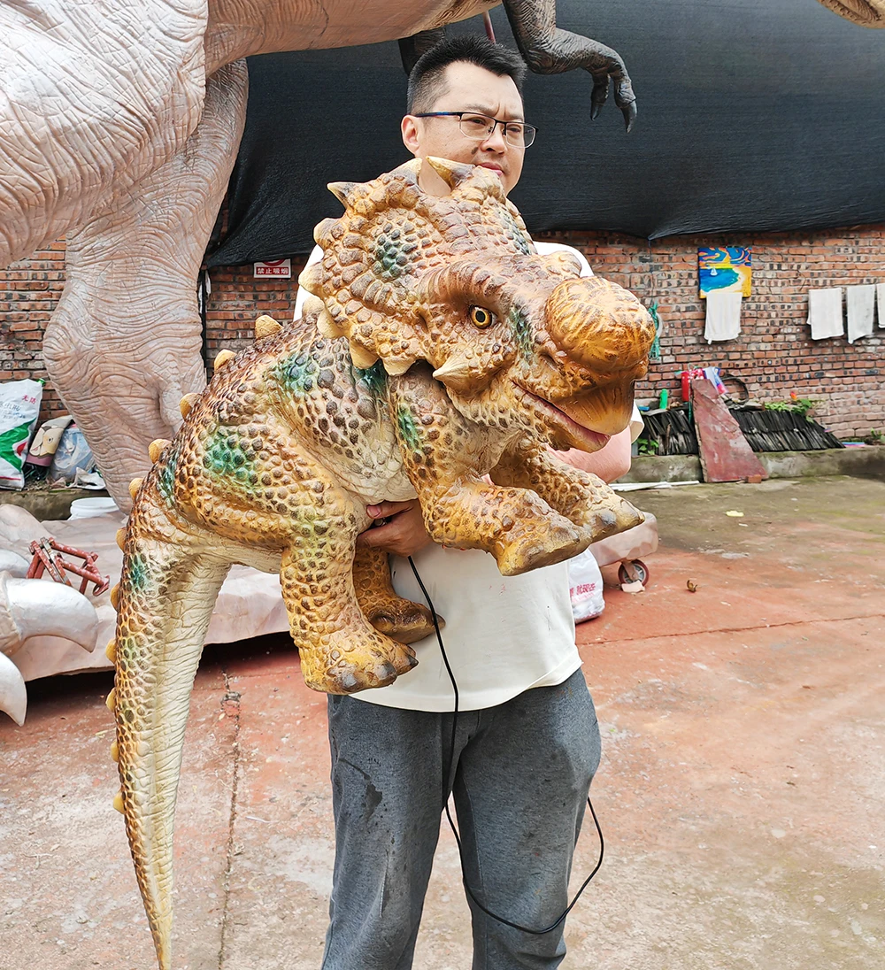 Cute-Hand-Control-Silicone-Realistic-Triceratops-Baby-Animatronic ...