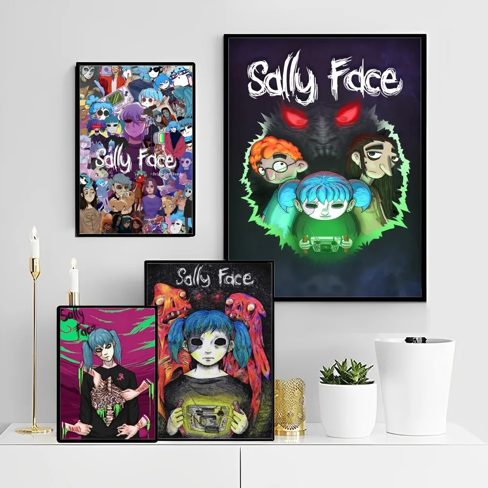 Sally-Face-Poster-Self-adhesive-Art-Poster-Retro-Kraft-Paper-Sticker ...