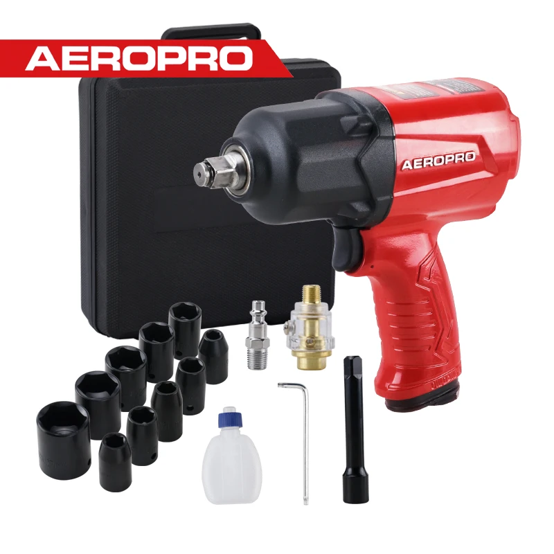 AEROPRO 1/2 Inch Air Impact Wrench Set High Torque Up To 1000 ft-lbs Impact Wrench With Suitcase ...