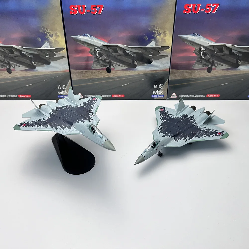 Diecast-Alloy-1-100-Scale-Russian-Metal-Fighter-Su-57-Airplane-Aircraft ...