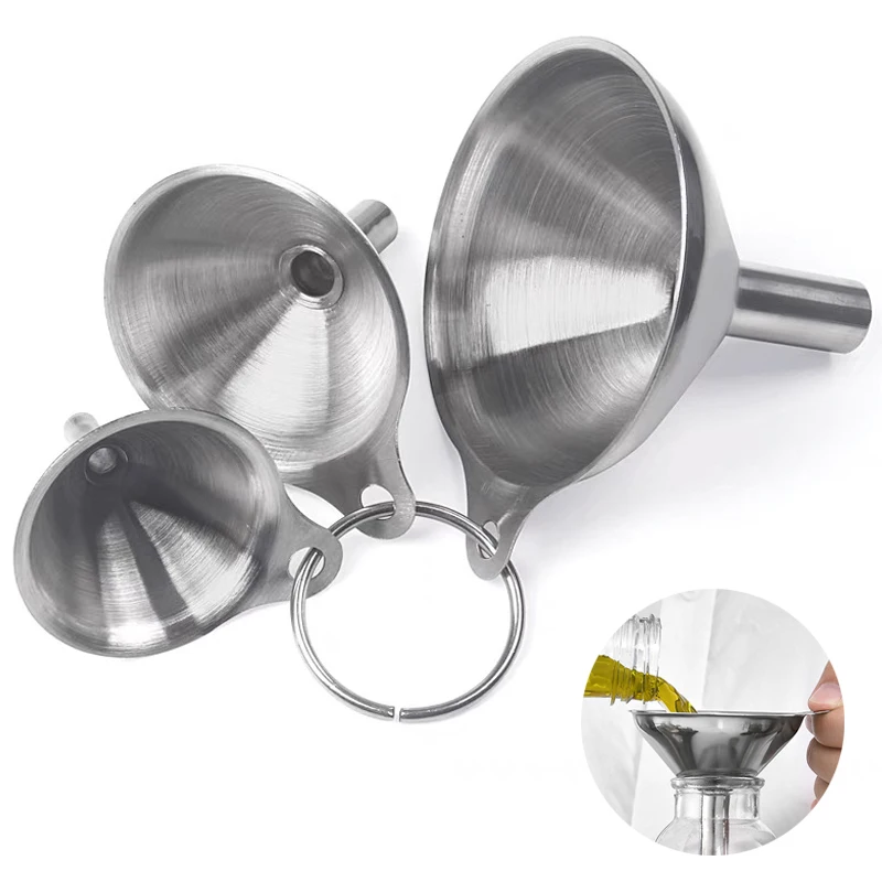 Stainless-Steel-Funnel-Mini-Oil-Wine-Funnel-Tool-Detachable-Filter-Wide ...