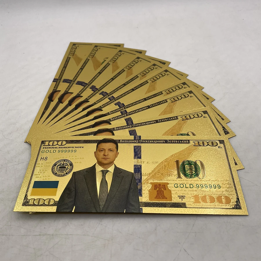 New Zelensky Gold Commemorative Bills Ukraine President Souvenir ...