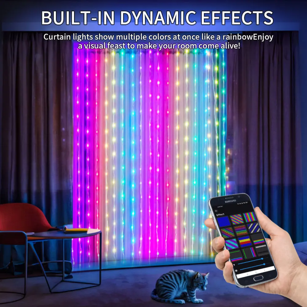 WS2812-WS2812B-Smart-Bluetooth-RGB-Curtain-LED-String-Lights-400leds-m ...