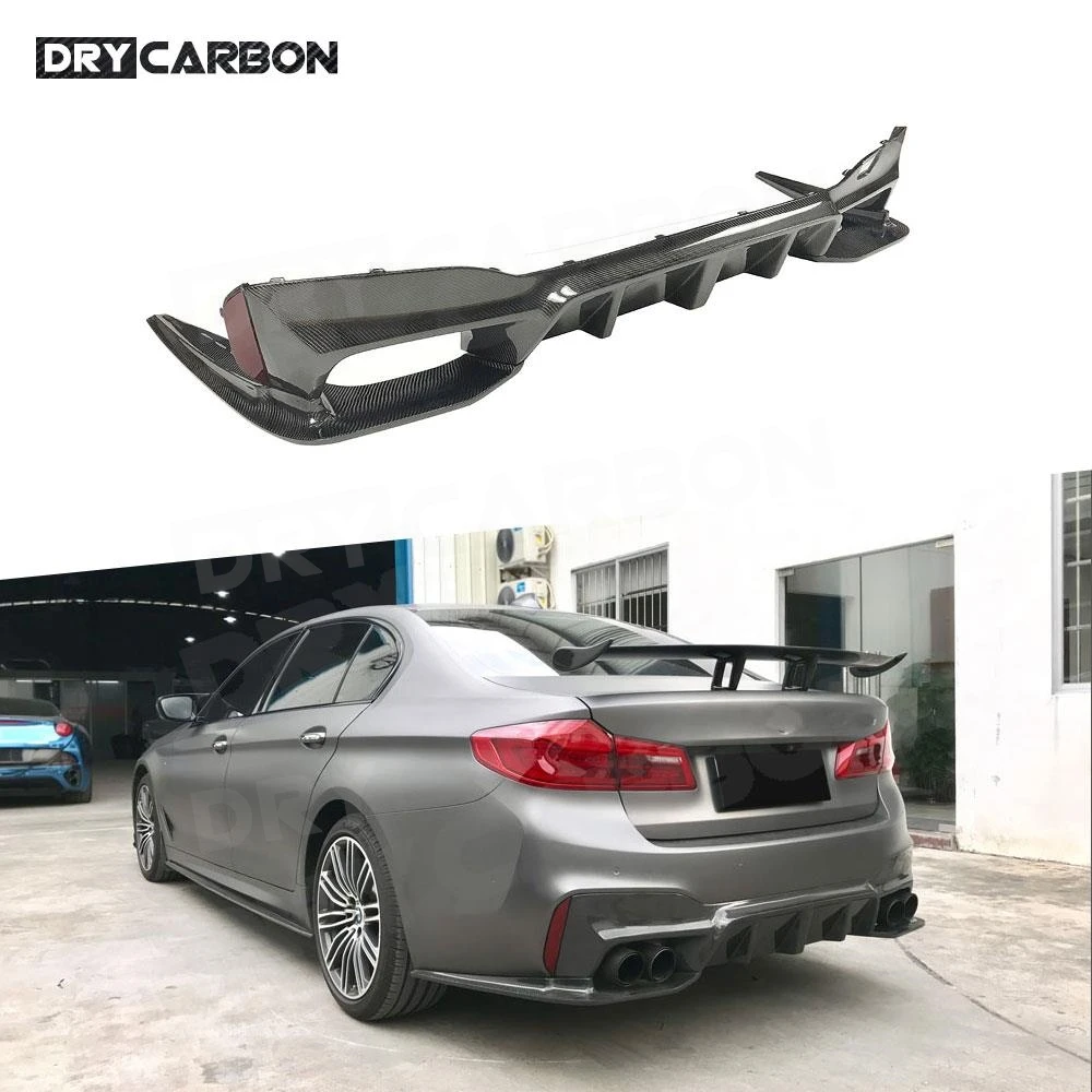 Dry-Carbon-Fiber-Rear-Lip-Diffuser-Splitters-Aprons-Spoiler-For-BMW-F90 ...