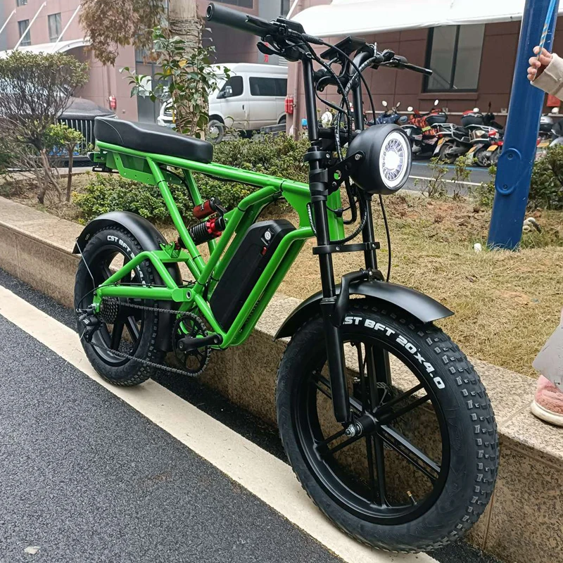 Kalosse Steel Soft-Tail Electric Bike 15AH Electric Beach Bicycle 48V ...