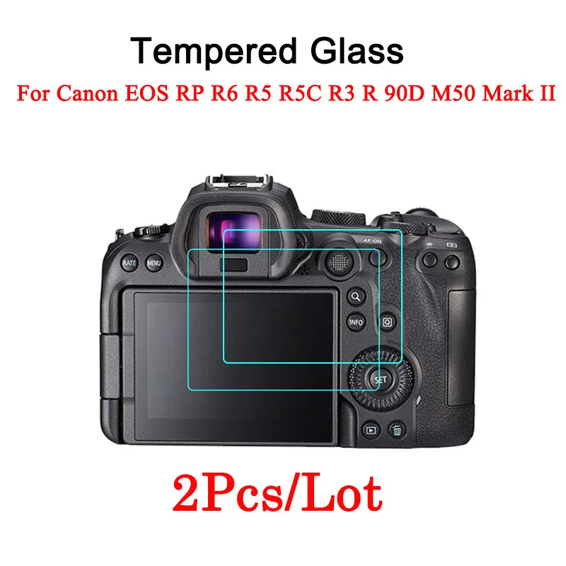 Película de vidrio templado para cámara, Protector de pantalla para Canon EOS RP R6 R5 R5C R3 ...