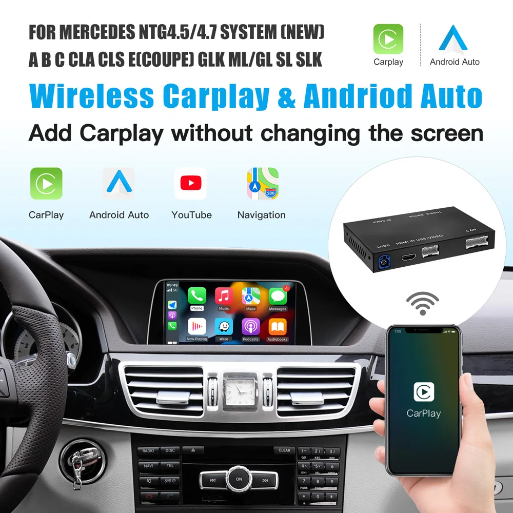 CARABC-Wireless-CarPlay-Android-Auto-Fits-For-Mercedes-A-B-C-E-S-SL-CLA ...