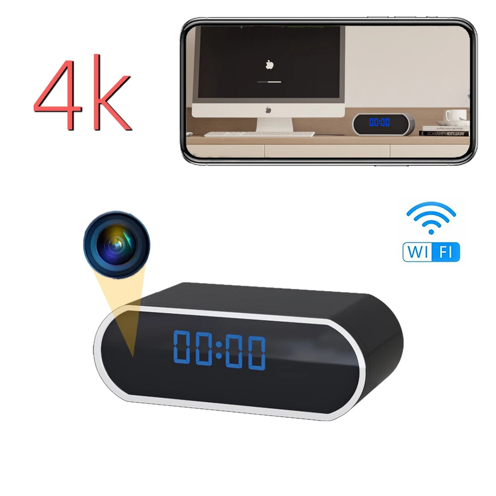 Wireless-mini-clock-camera-supports-WiFi-night-vision-IP-HD-4K-camera ...