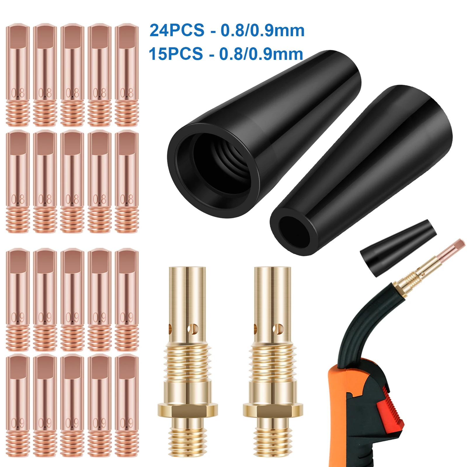 15-24Pcs-Gasless-Nozzle-Tips-Welding-Kit-Flux-Core-Gasless-Nozzle-0-8-0 ...