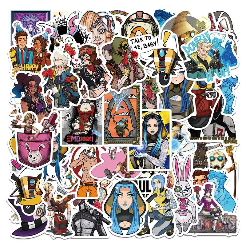50pcs-Borderlands-Stickers-Suitcase-Water-Cup-Stationery-Mobile-Phone ...