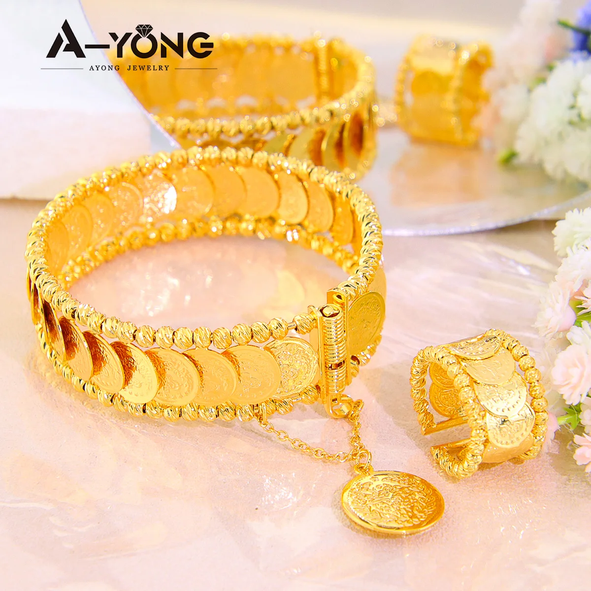 Arab-Coin-Jewelry-Set-24k-Gold-Plated-Middle-East-Dubai-Turkish ...