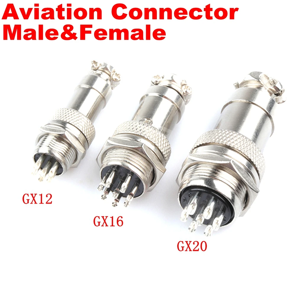 1 set GX12 GX16 GX20 2 3 4 5 6 7 8 9 10 12 14 Pin Male&Female Docking ...