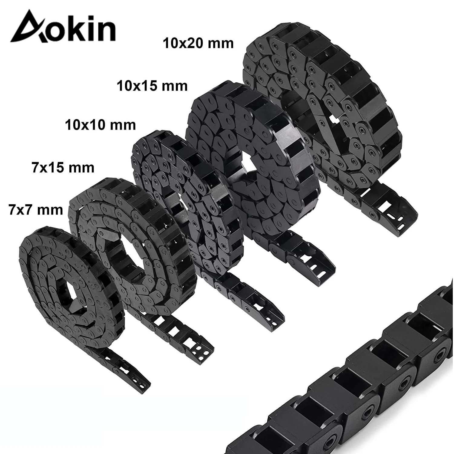 7 X 7mm 7x15mm 10 X 20/30/40 Mm L1000mm Cable Drag Chain Wire Carrier ...