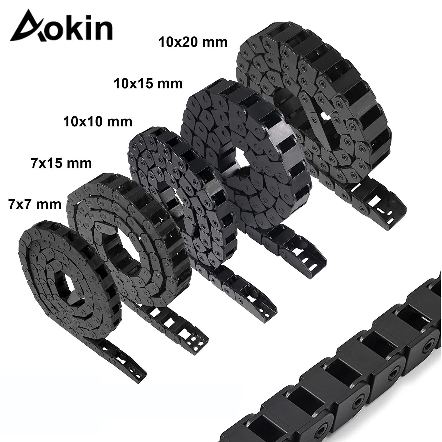 7 X 7mm 7x15mm 10 X 20/30/40 Mm L1000mm Cable Drag Chain Wire Carrier ...