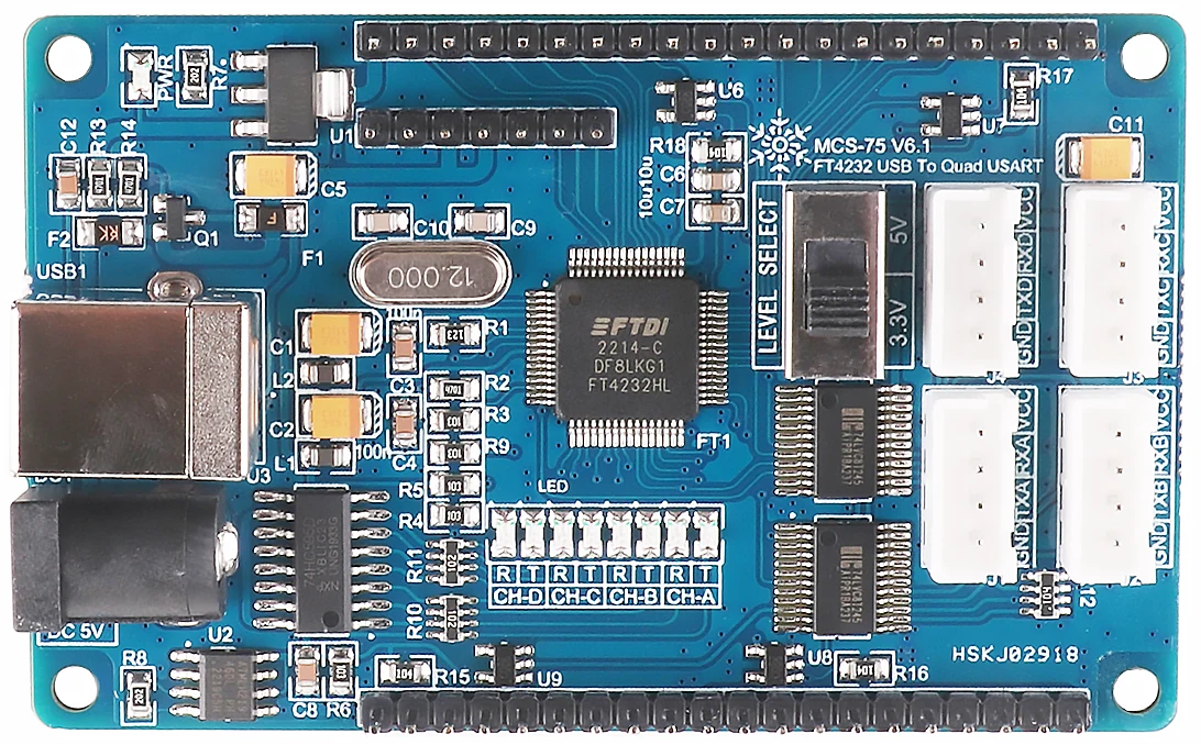 USB TTL Serial Cable 3.3V 5V Multiple Ways 4 Ports Channels Converter ...