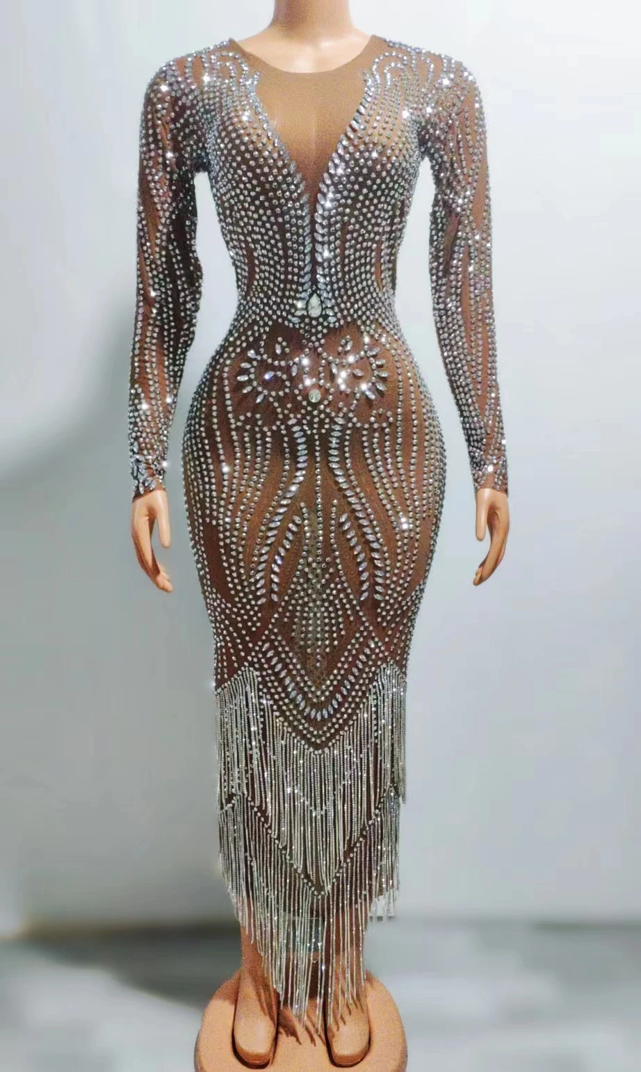 Sexy-Sparkly-Multicolor-Rhinestones-SleevelessMesh-Transparent-Short ...