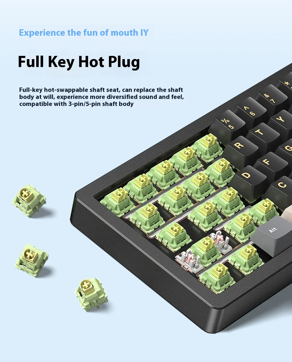 DARK ALIEN R65 Three Mode Hot-Swap Mechanical Keyboard | Unendingtech