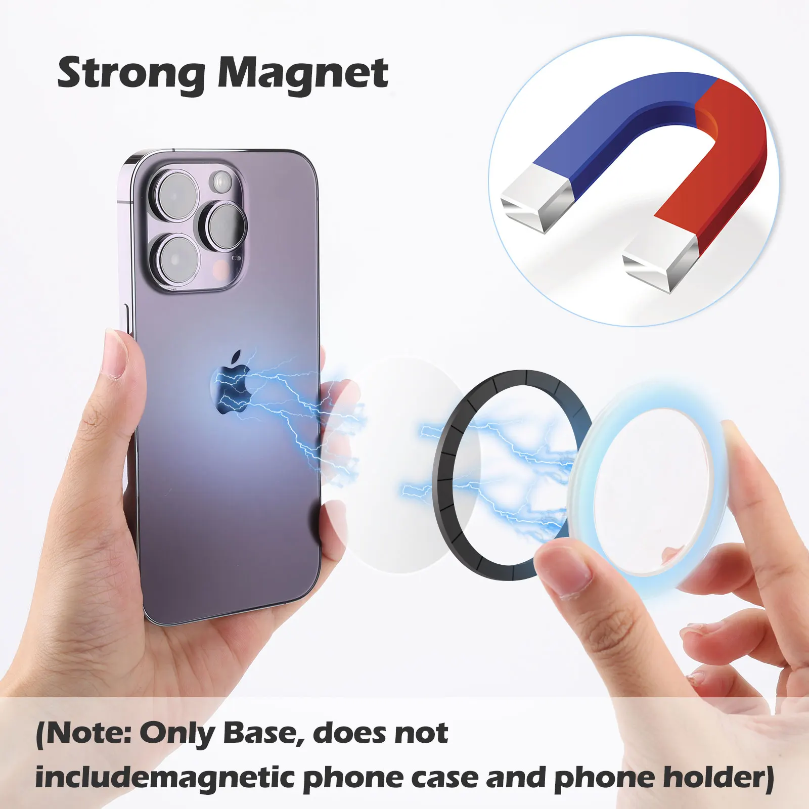 Luminous Magnetic Base For Socket Grip Cell Phone Holder, Clear Stand ...