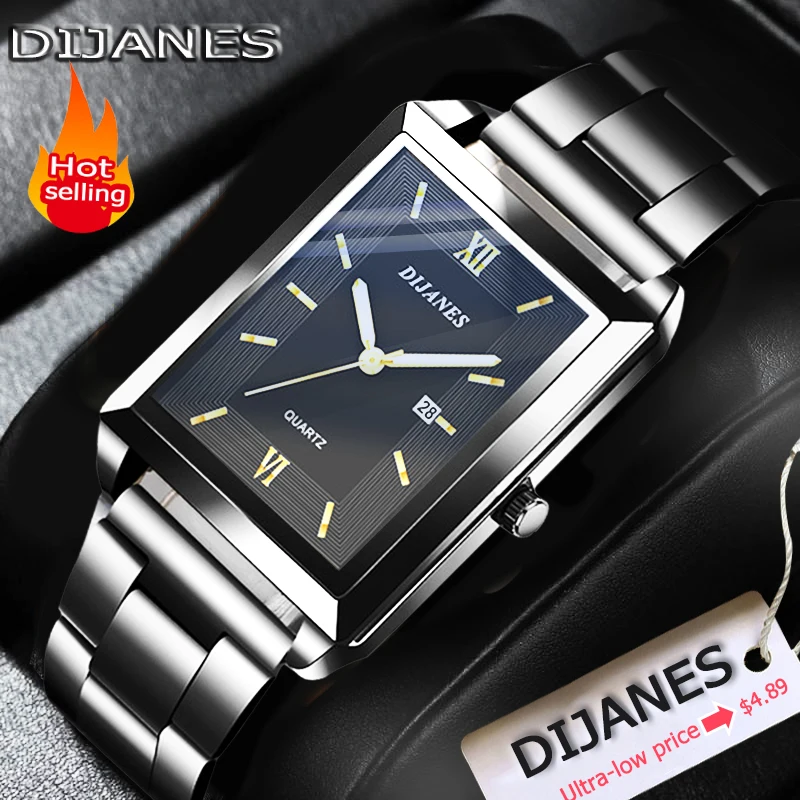 Luxury Men Watch Silver Full Stainless Steel Wristband Male Clock ...