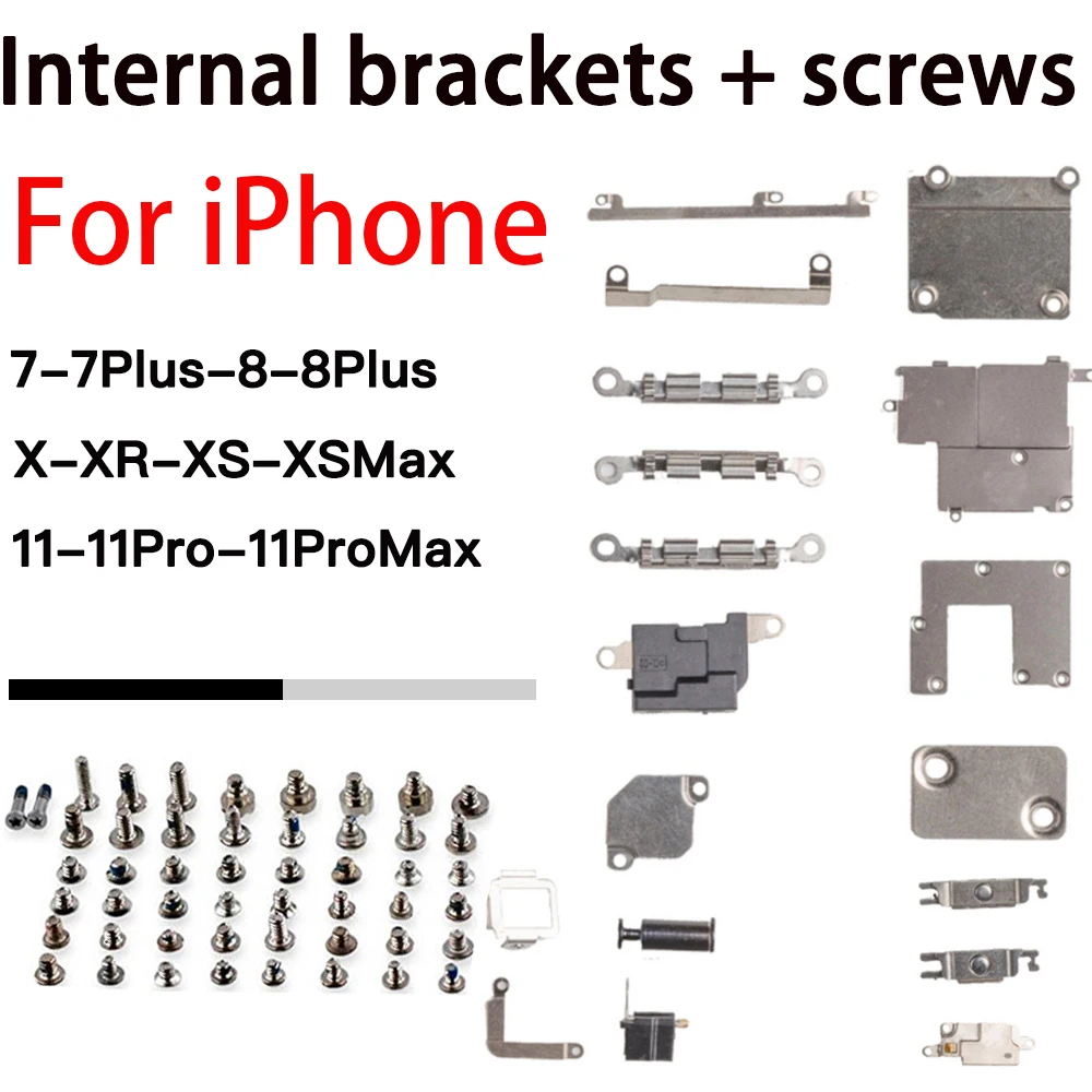 All Screws + Full Set Small Metal Internal Bracket Shield Plate Kit For iPhone 7 7P 8 8Plus X XS ...