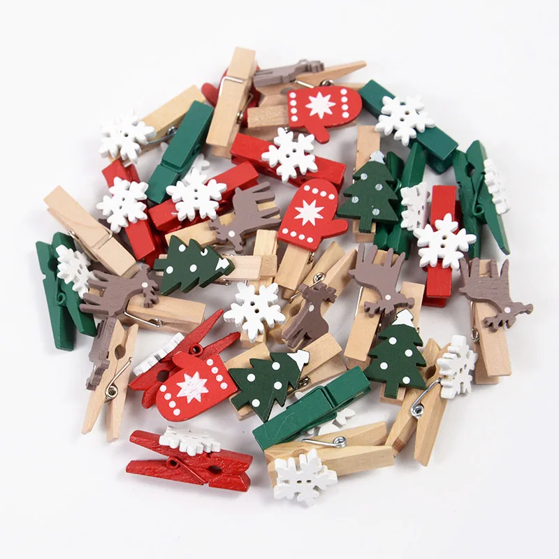 20Pcs-Christmas-Wooden-Clips-New-Year-Party-Photo-Wall-Clip-DIY ...