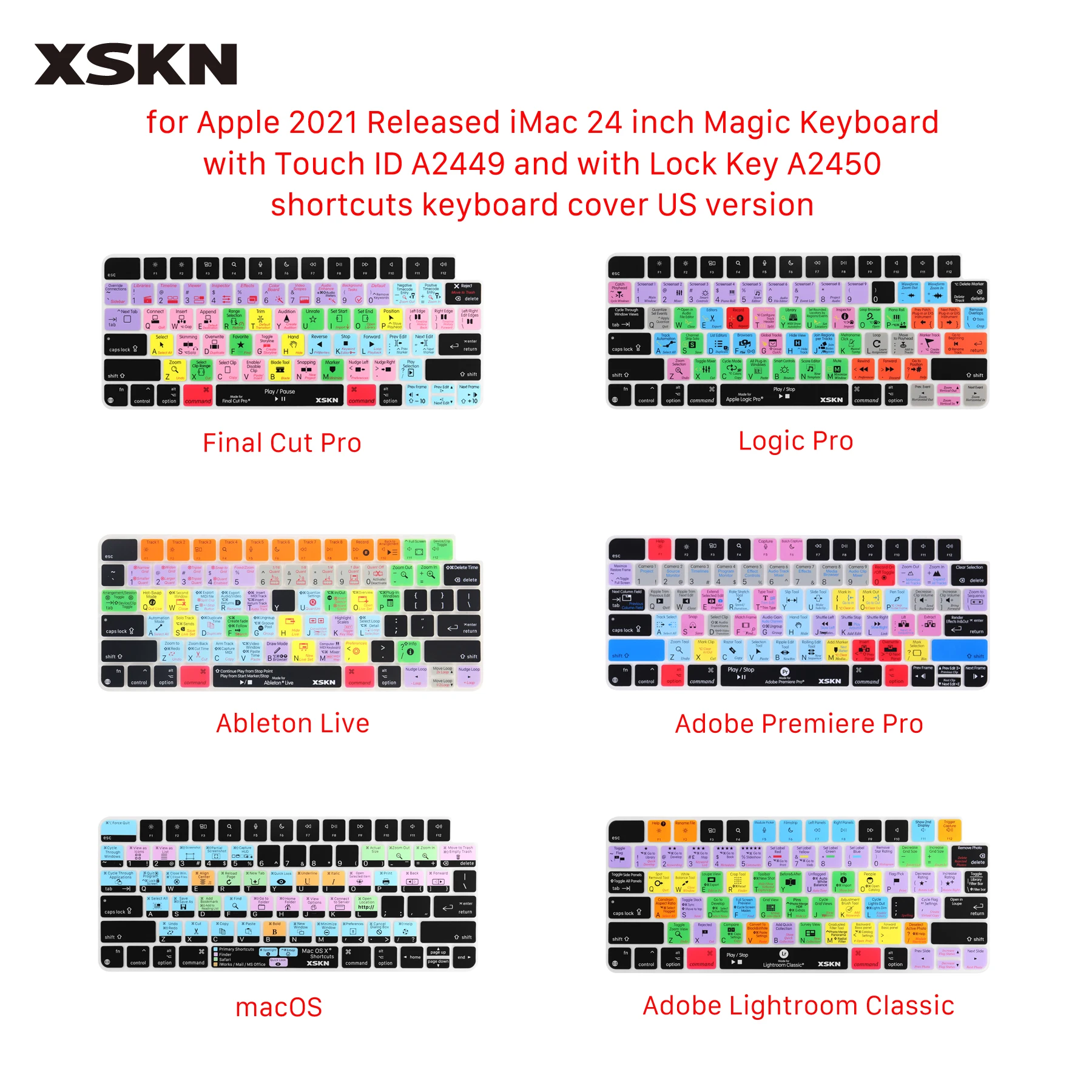 XSKN Logic Pro Final Cut Ableton Premiere OS Lightroom Shortcut ...