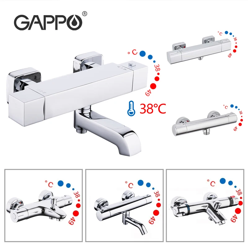 GAPPO-Shower-Faucets-bath-mixer-with-thermostat-wall-mounted-shower-tub-faucet-thermostatic ...