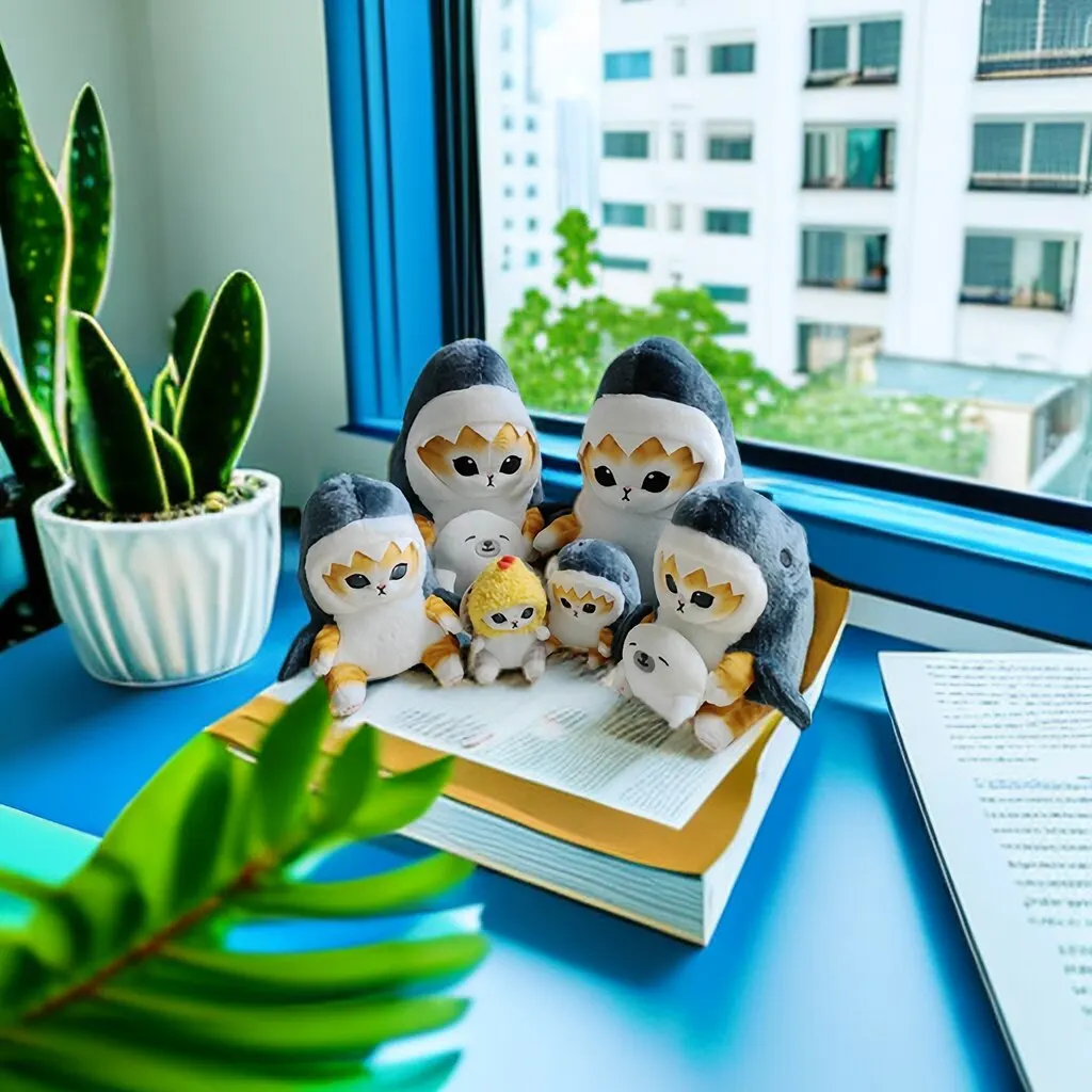 Liontin paket jimat liontin boneka mewah kucing udang goreng hiu lucu ...