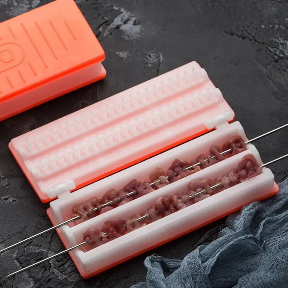 Meat-Skewer-Tool-19cm-Skewer-Maker-Portable-Double-row-Bbq-Meat-Skewer ...