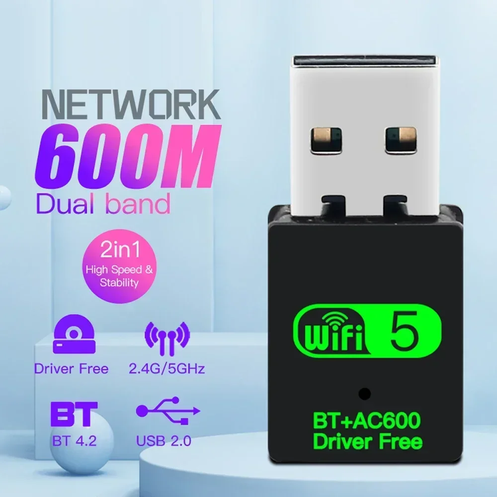 Tarjeta-de-red-Dongle-2-en-1-adaptador-USB-WiFi-Bluetooth-de-600Mbps-2 ...