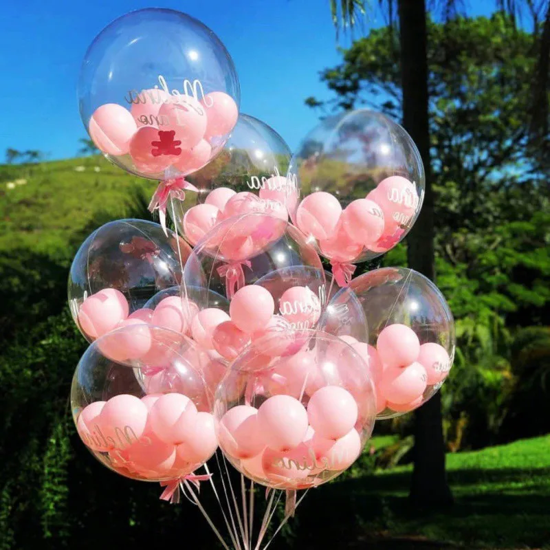 10pcs 10 12 18 20 24 36inch Transparent Bobo Ballons Wedding Birthday ...
