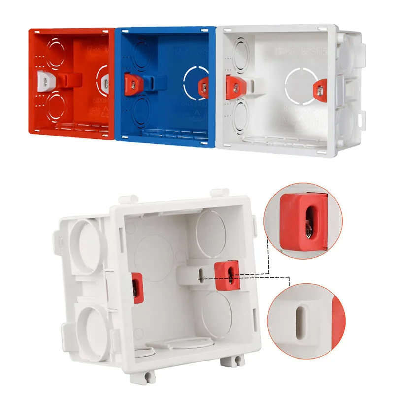 White-Red-Blue-Type-86-Cassette-Repair-Junction-Box-Wall-Switch-Socket ...