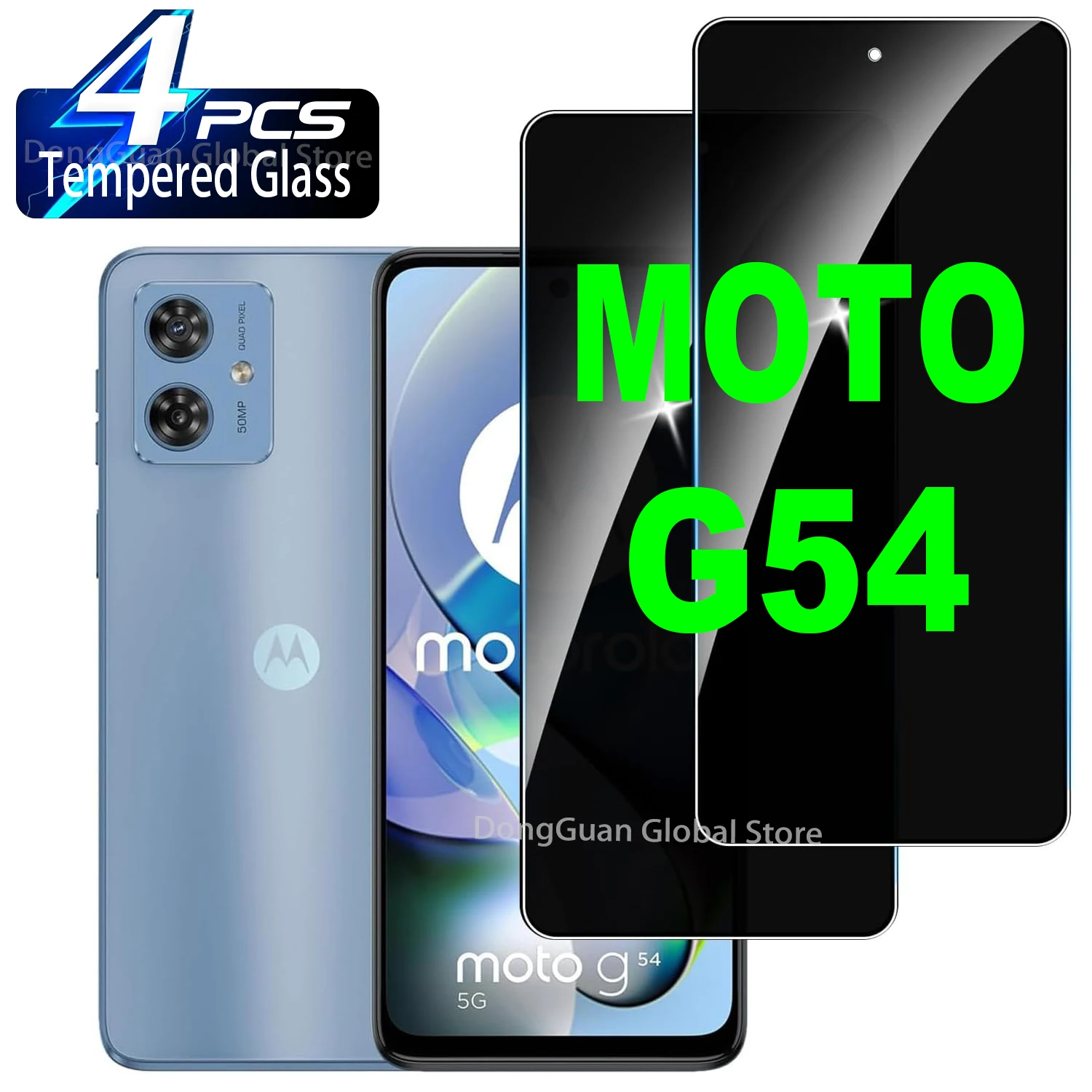 For Motorola Moto G54 Power Anti Spy Tempered Glass Protector Privacy ...