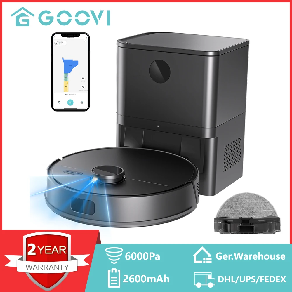 GOOVI-M30-LDS-SLAM-TOF-Robot-Vacuum-Cleaner-6000Pa-Strong-Suction ...