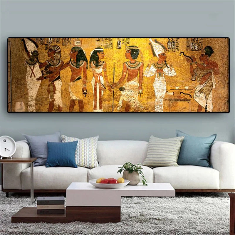 Retro-figura-pintura-impressa-eg-pcio-mural-cartaz-do-vintage-grande-tamanho-pintura-da-lona ...