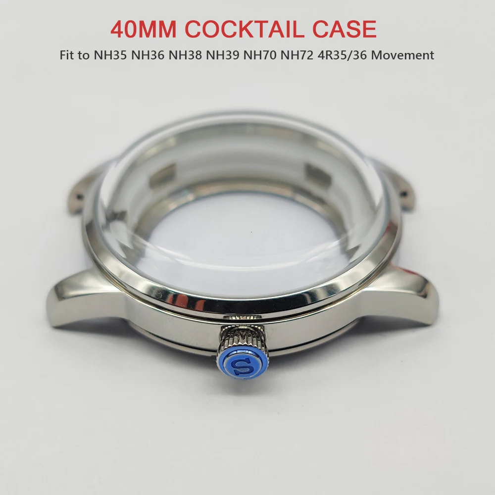 40mm-Cocktail-Watch-Case-Fit-to-NH38-NH35-Automatic-Movement-Arch-Glass ...