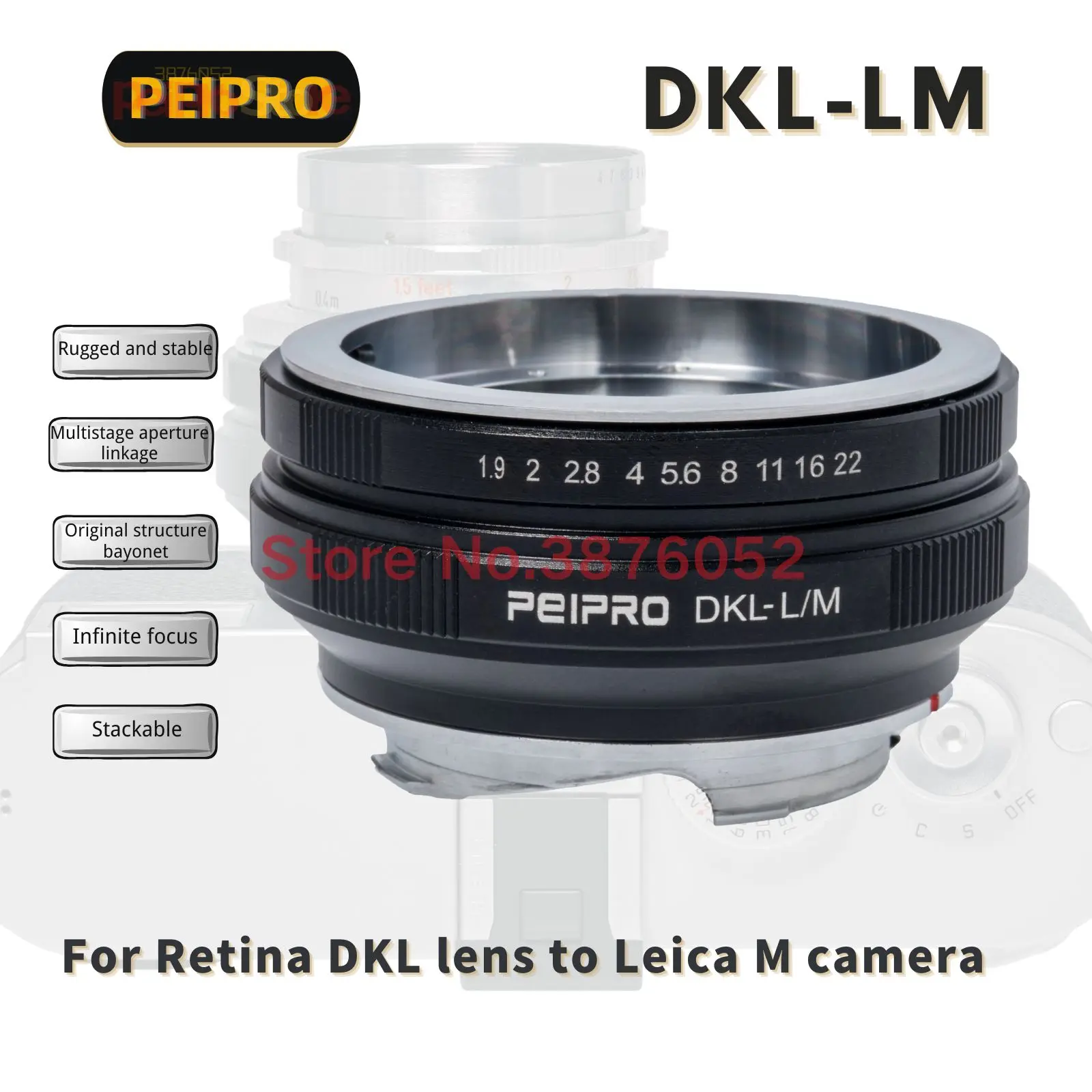 PEIPRO DKL-M Lens Adapter Converter for Retina DKL Lens to LEICA M ...