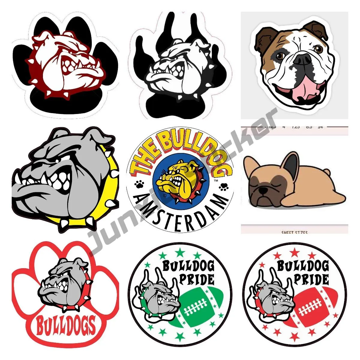 THE-BULLDOG-AMSTERDAM-ROUND-VINYL-MATTE-FINISH-REMOVABLE-STICKER-Angry ...