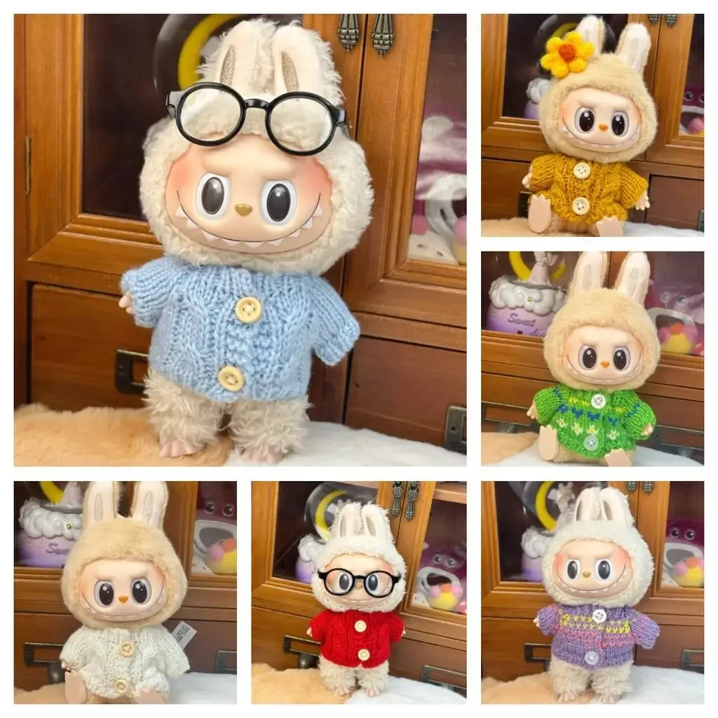 For 17cm Labubu baby clothes cute top sweater outfit doll sweater ...