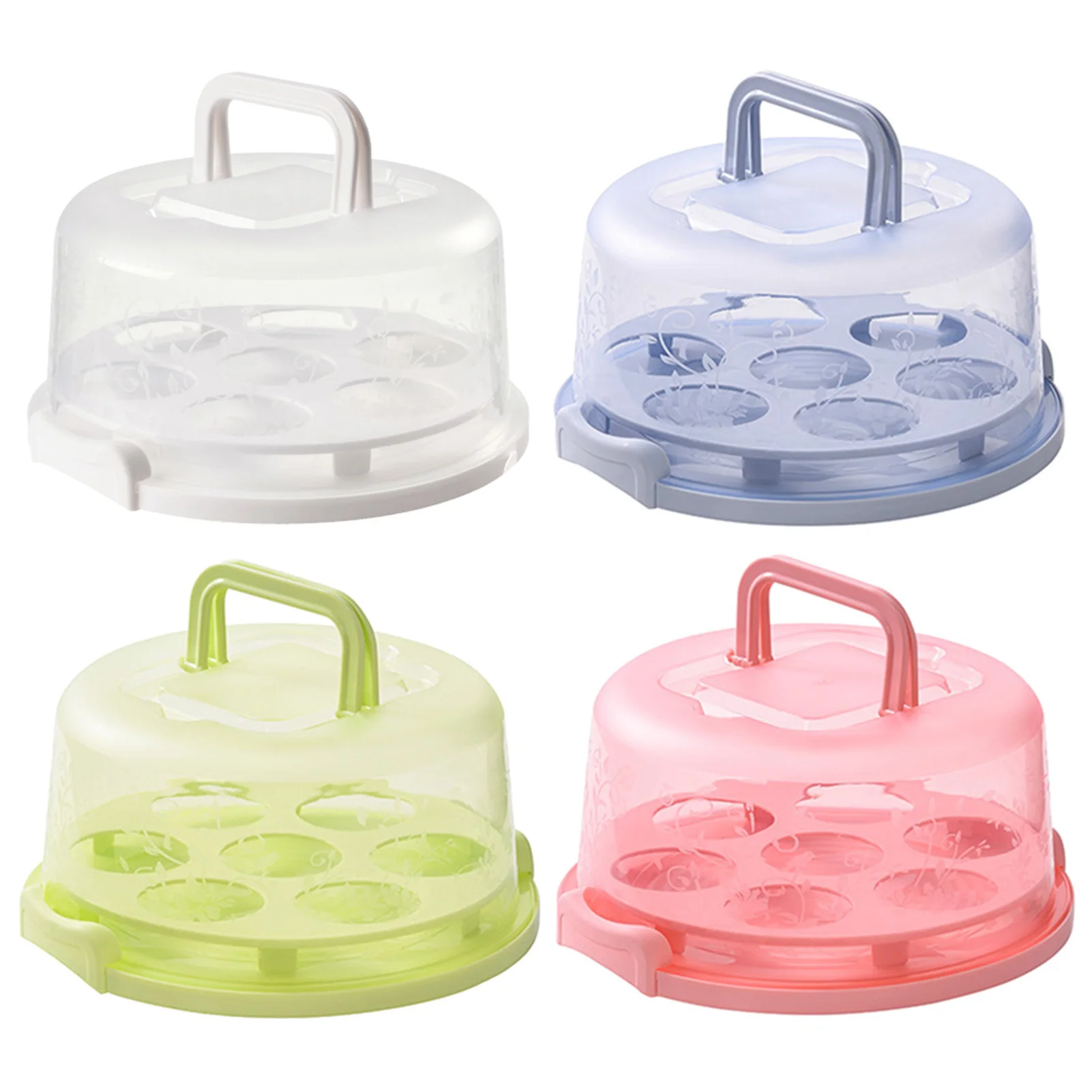 Cake-Carrier-7-Slot-Round-Cake-Cupcake-Carrier-Cake-Stand-With-Lid-And ...