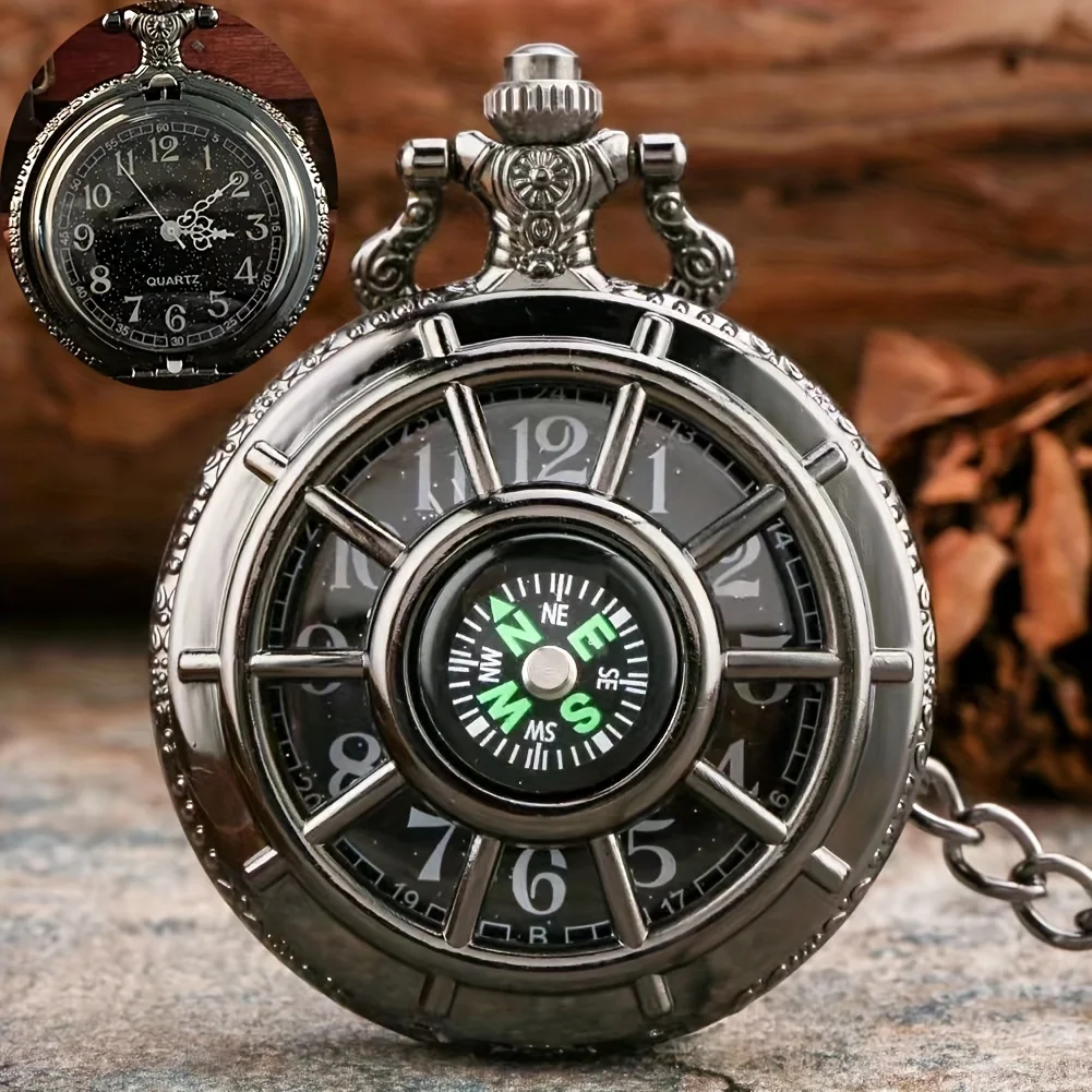 Rel-gio-de-bolso-retro-flip-masculino-e-feminino-leme-literal-barco-b ...