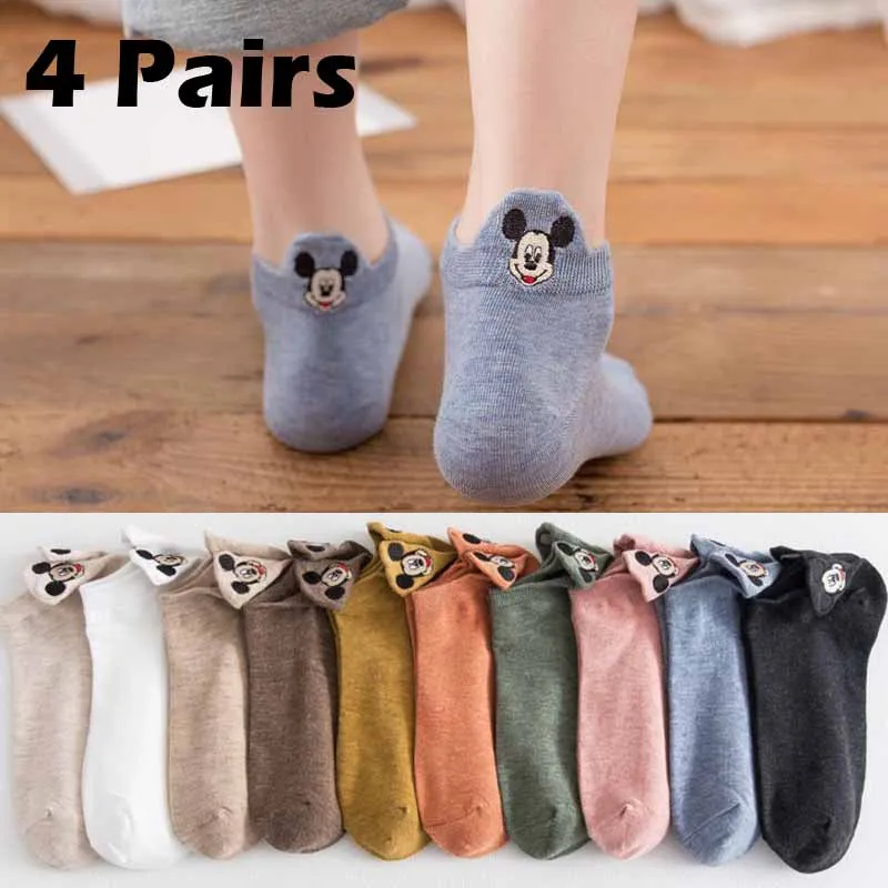 4-Pairs-Disney-Cartoon-Women-Socks-Low-Tube-Boat-Socks-Cartoons ...