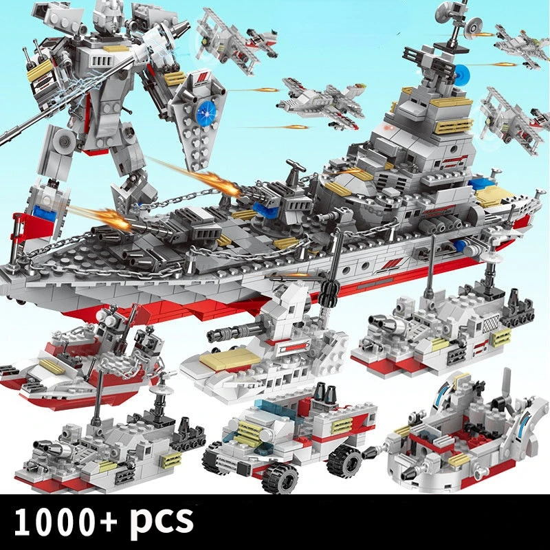 1000pcs Model Warships Building Blocks Construction Set For Boys Navy ...