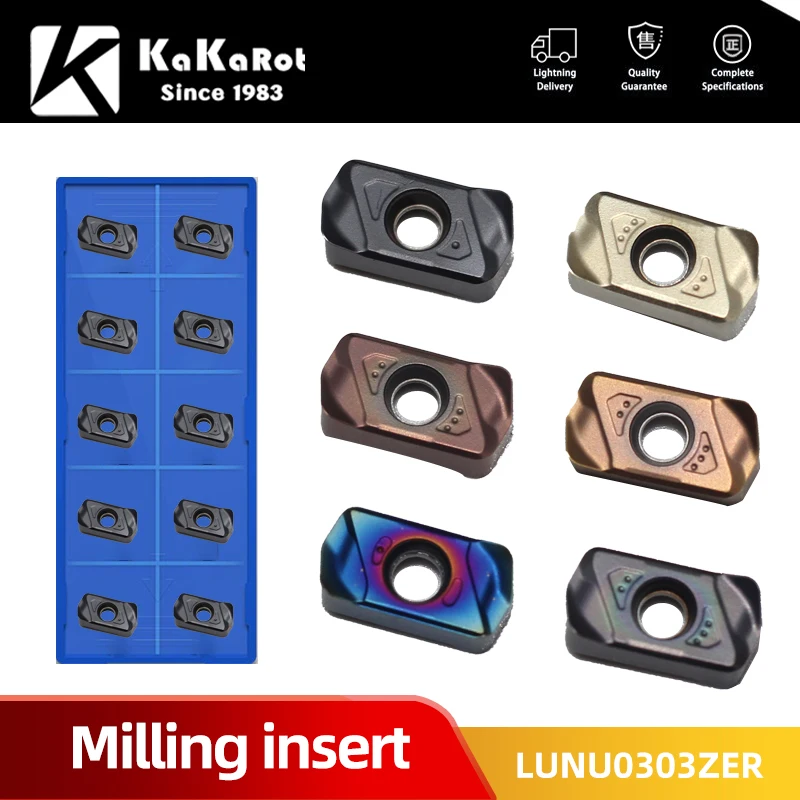 KaKarot LNMU0303 ZER MJ Carbide Insert 10pcs Lathe Turning Plate CNC ...